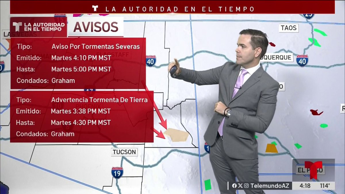 Arizona;Emiten aviso por tormenta severa para Safford, Thatcher, Swift ...